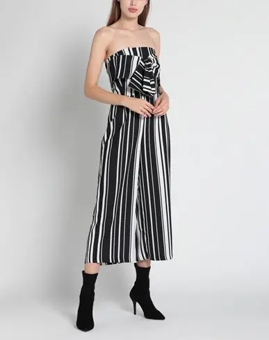 TWENTY EASY BY KAOS Striped Jumpsuit - Black