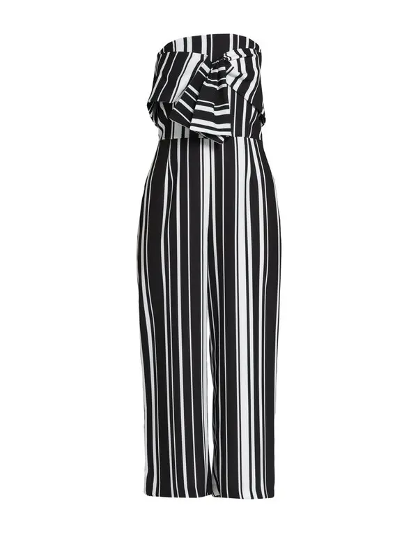 TWENTY EASY BY KAOS Striped Jumpsuit - Black