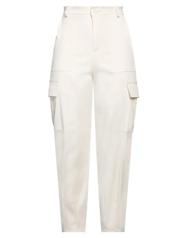 HAVEONE High Waisted Cargo Trousers - White