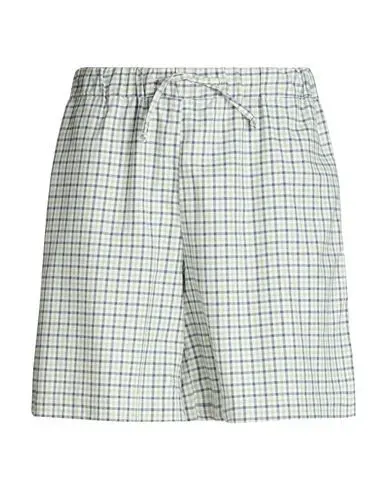 8 BY YOOX Cotton Wide Leg Plaid Shorts