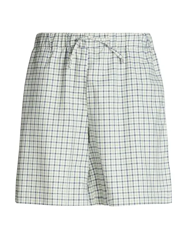 8 BY YOOX Cotton Wide Leg Plaid Shorts