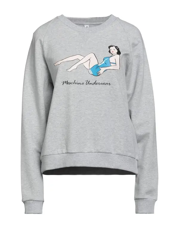 Moschino Crewneck Long Sleeve Cotton Blend Sweatshirt