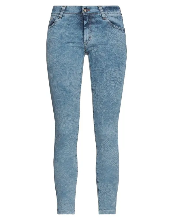 DENNY ROSE Floral Print Low-waisted Skinny Jeans