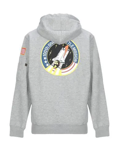 Alpha Industries Fleece Sweatshirt With Appliqués - Grey