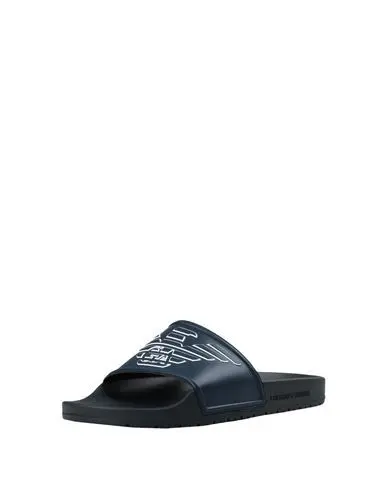 Emporio Armani Two-tone Pvc Pool Slides With Logo - Navy