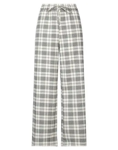 VICOLO Wide Leg Checked Chinos - White