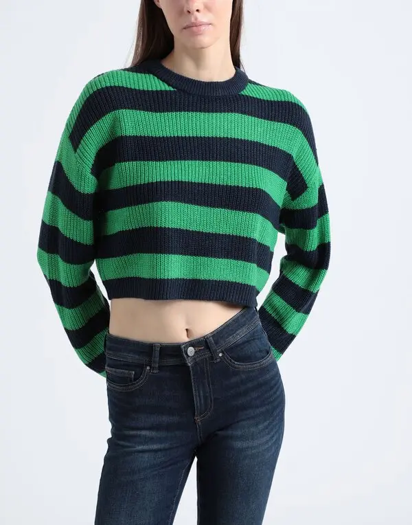 Only Striped Lightweight Knit Sweater - Navy