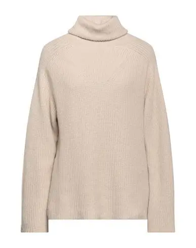 Alpha Studio Turtleneck Top In Recycled Wool Blend - Beige