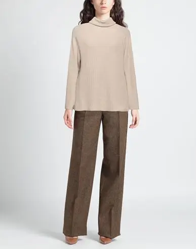 Alpha Studio Turtleneck Top In Recycled Wool Blend - Beige