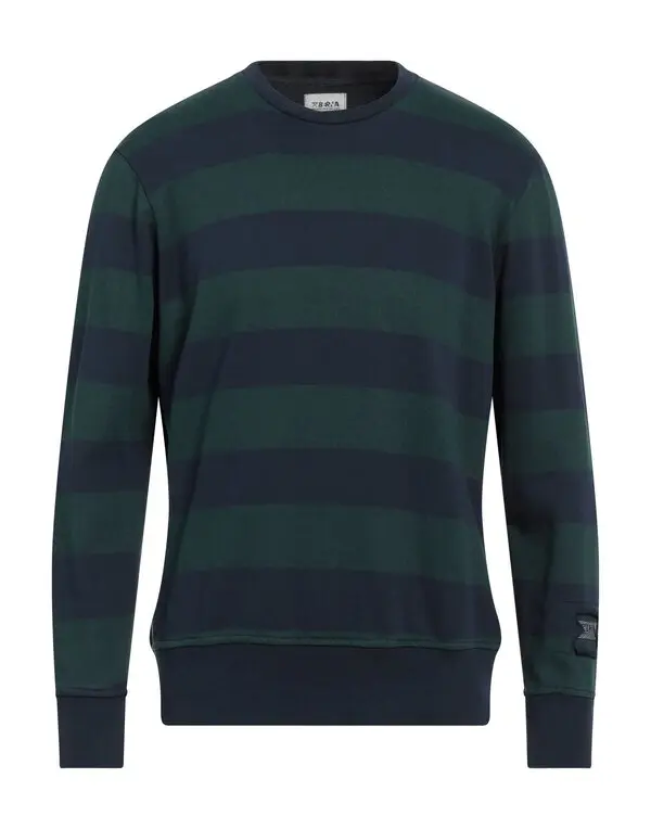 BERNA Cotton Striped Sweatshirt - Navy Blue