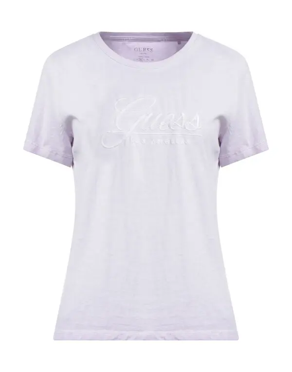 Guess Logo-print Jersey T-shirt - Purple
