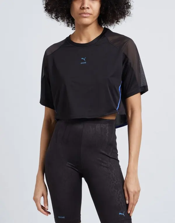 PUMA X KOCHÉ Logo-print Cropped T-shirt