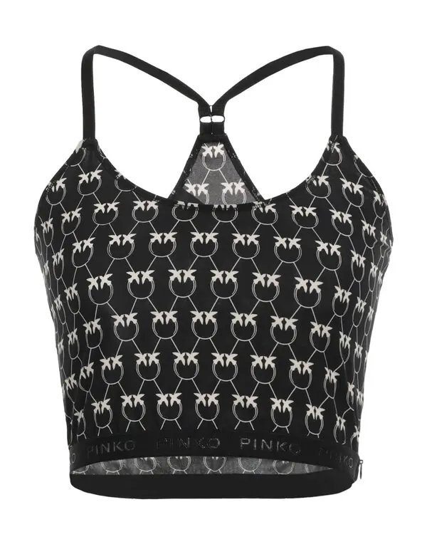 Pinko Logo-print Crop Top - Black