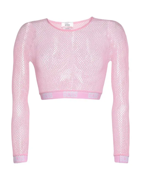 Gcds Cropped Jersey Top - Pink