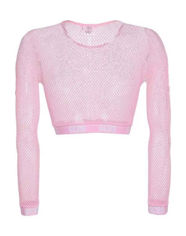 Gcds Cropped Jersey Top - Pink