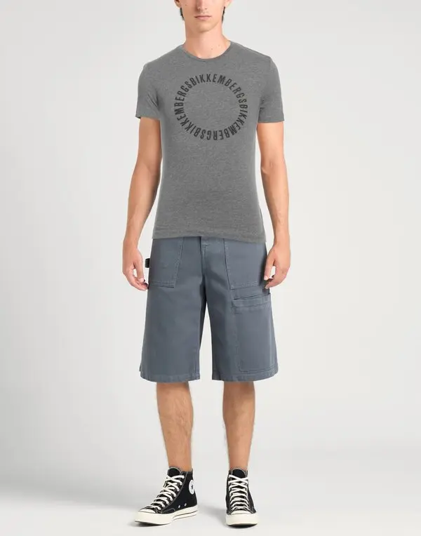 BIKKEMBERGS T-shirt Size Cotton, Elastane - Grey