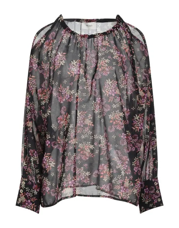 VICOLO Floral Print Crepe Top
