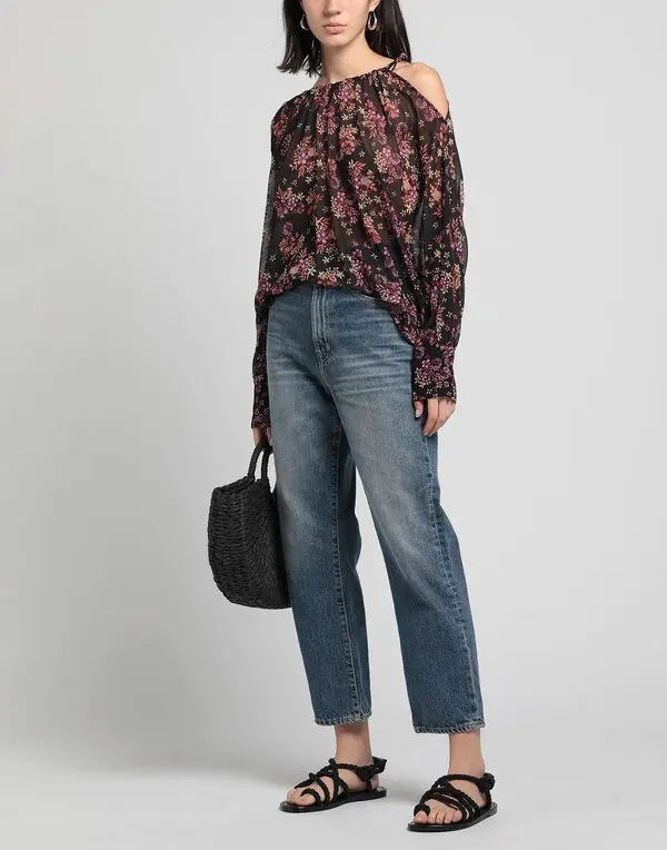 VICOLO Floral Print Crepe Top