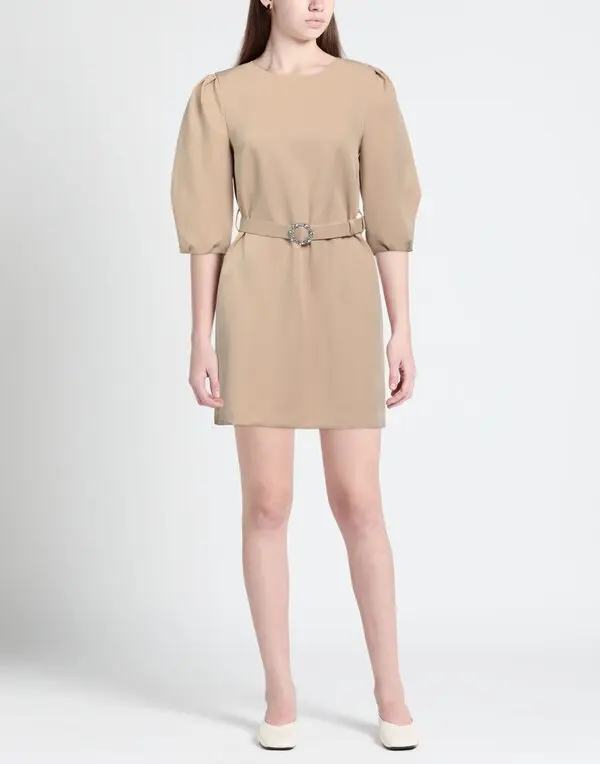 VICOLO Mini Trapeze Dress - Beige