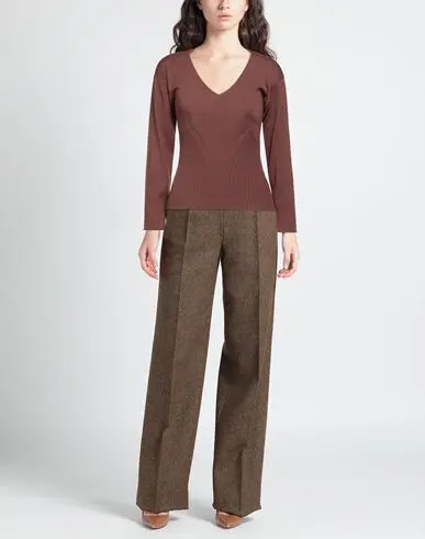 Alpha Studio Knitted V-neck Top - Brown