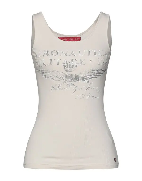AERONAUTICA MILITARE Tank Top In Light Cotton And Elastane - Grey
