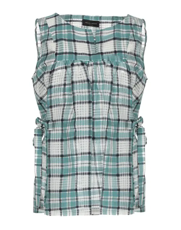 ROBERTO COLLINA Woven Tartan Top - Green