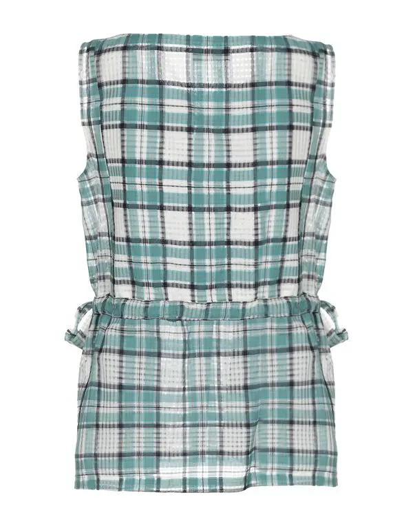 ROBERTO COLLINA Woven Tartan Top - Green