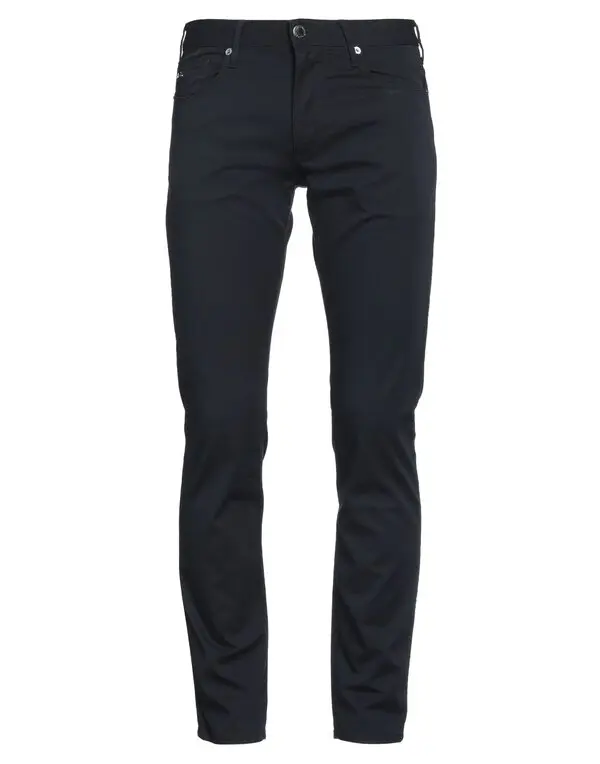 Emporio Armani Cotton Gabardine Tapered Leg Pants - Blue