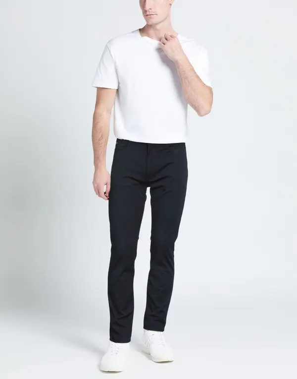 Emporio Armani Cotton Gabardine Tapered Leg Pants - Blue