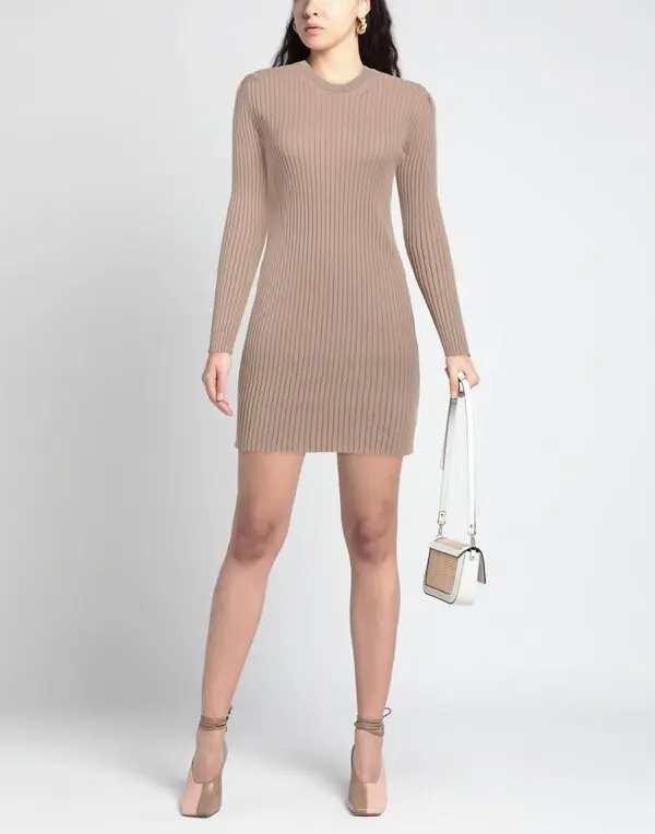 SEMICOUTURE Mini Bodycon Ribbed-knit Dress - Pink
