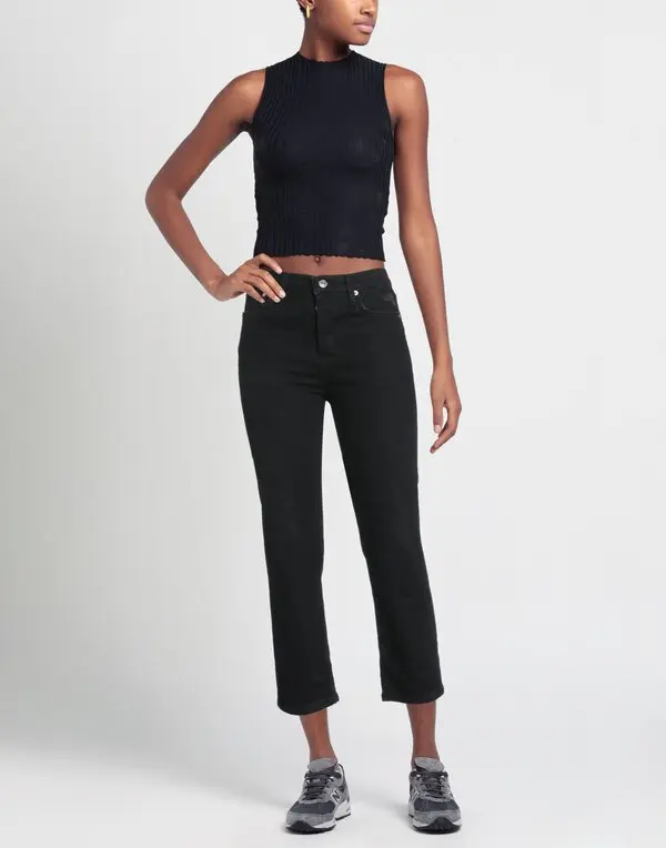 Maje Straight-leg Jeans With Leather Trims