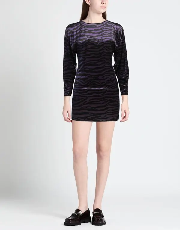 SUOLI Mini Zebra-print Velvet Dress