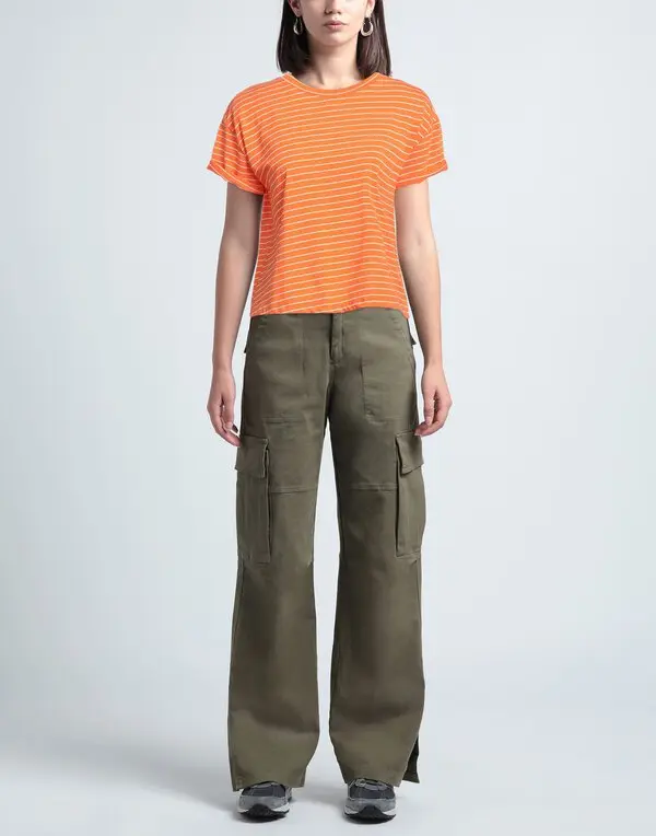 VICOLO Striped Jersey T-shirt - Orange