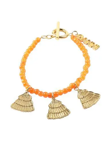 GANNI Beaded Bracelet With Logo - Orange