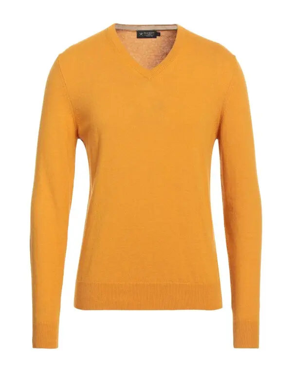 HACKETT Knitted V-neck Pullover - Yellow