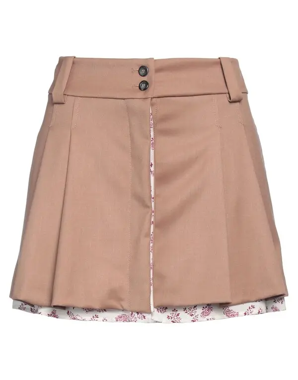 Pinko Plain Weave Mini Skirt - Beige