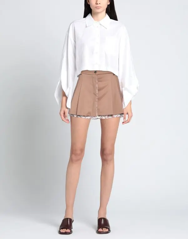 Pinko Plain Weave Mini Skirt - Beige