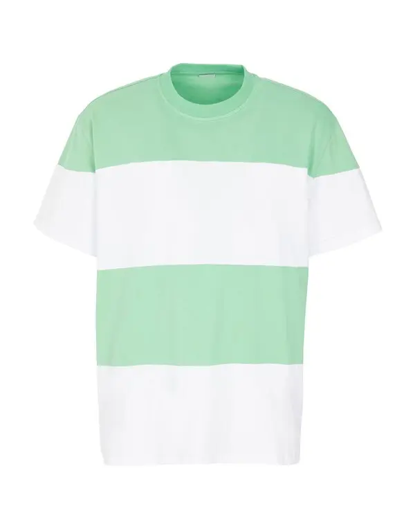 8 BY YOOX Organic Cotton Striped T-shirt T-shirt Size Cotton - Light Green