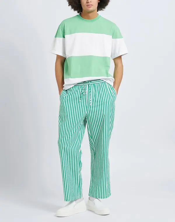 8 BY YOOX Organic Cotton Striped T-shirt T-shirt Size Cotton - Light Green