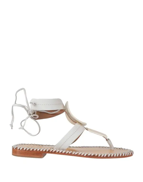 HADEL Thong Sandal With Appliqués - White
