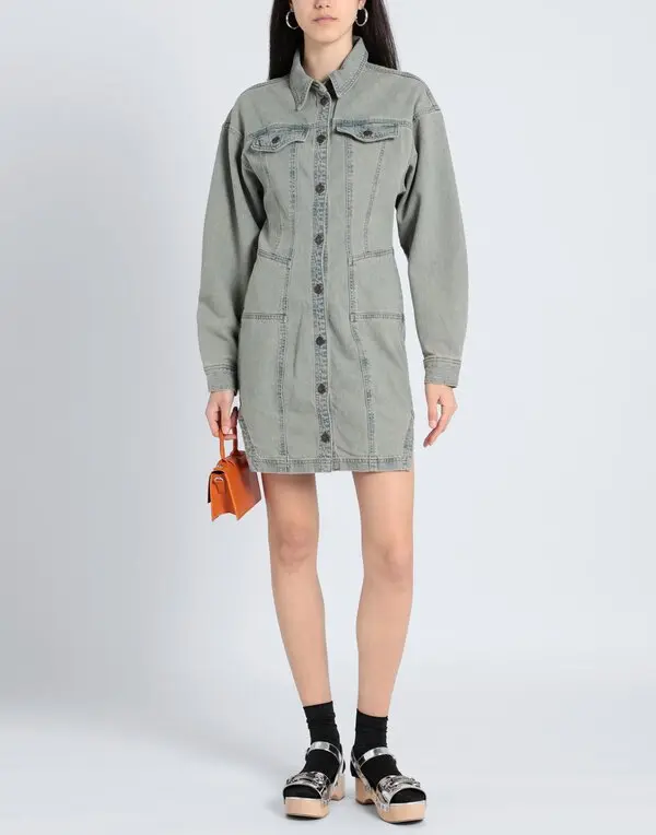Topshop Denim Shirt Mini Dress In Blue - 48% Off | Editorialist