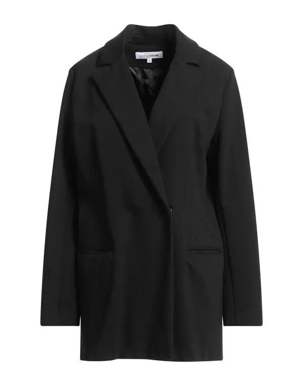 European Culture Double-breasted Blazer - Black