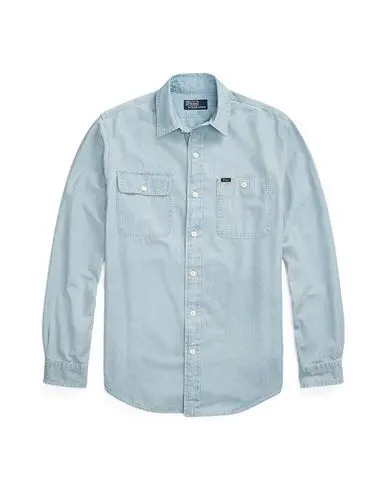 Polo Ralph Lauren Classic Fit Indigo Chambray Shirt Shirt Size Cotton - Blue