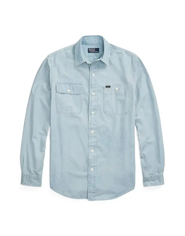 Polo Ralph Lauren Classic Fit Indigo Chambray Shirt Shirt Size Cotton