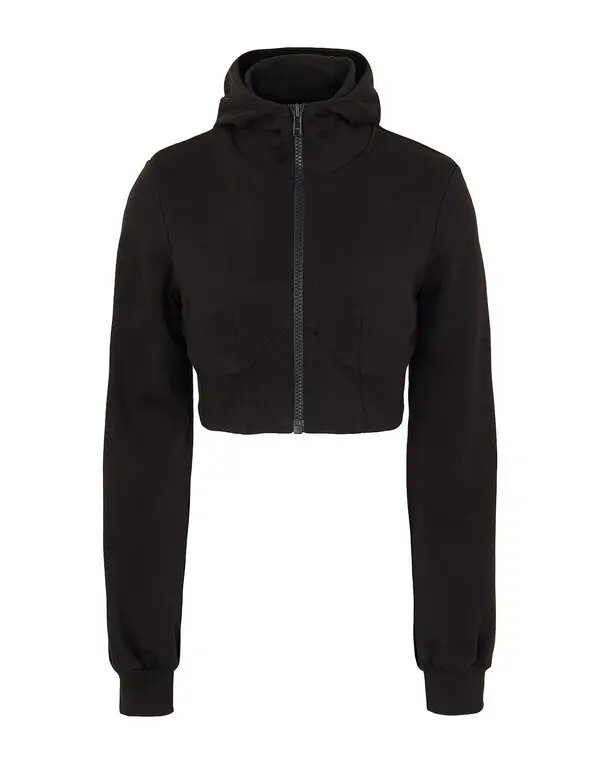 8 BY YOOX Organic Cotton Long Sleeve Cropped Hooded Sweatshirt