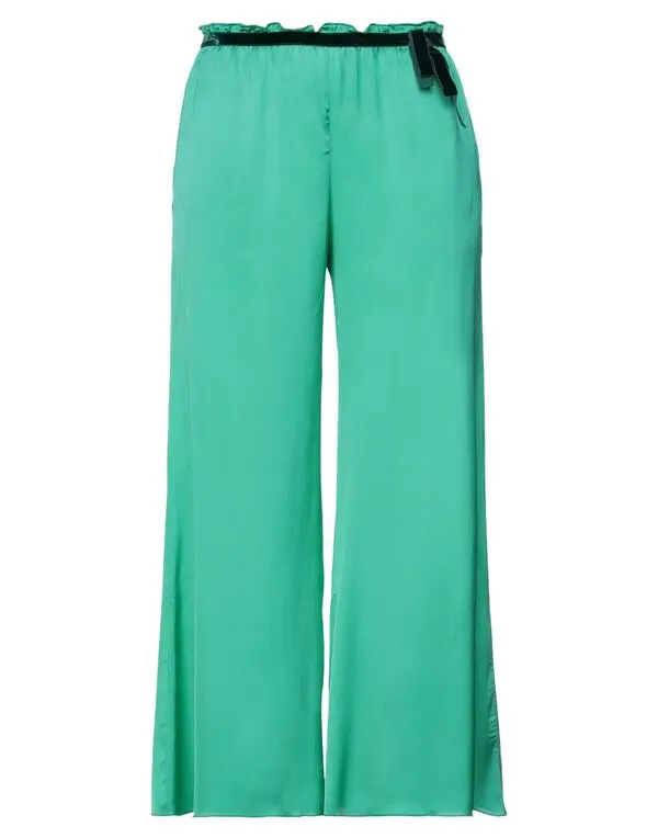 VIRNA DRÒ Wide-leg Cropped Pants - Green
