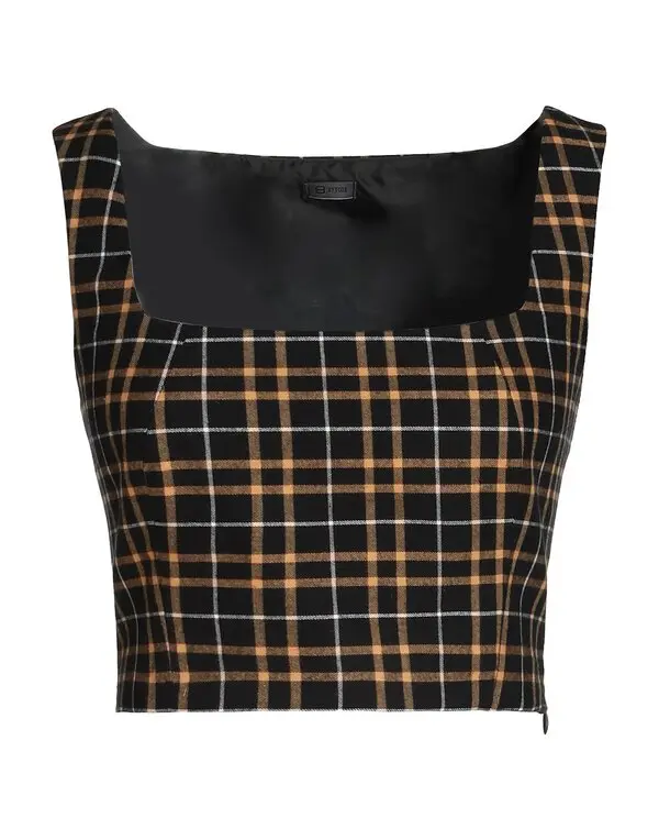 8 BY YOOX Flannel Checked Crop Top