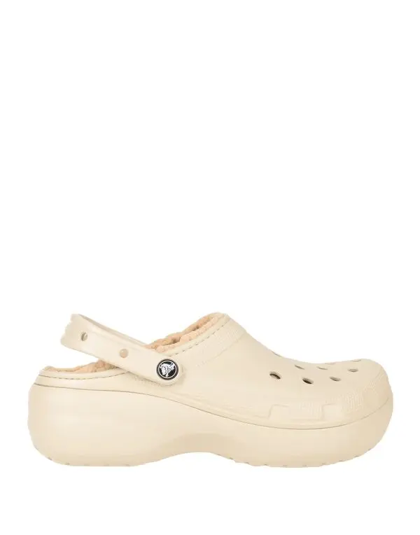 CROCS Eva Mules With Teddy Fleece Lining - White
