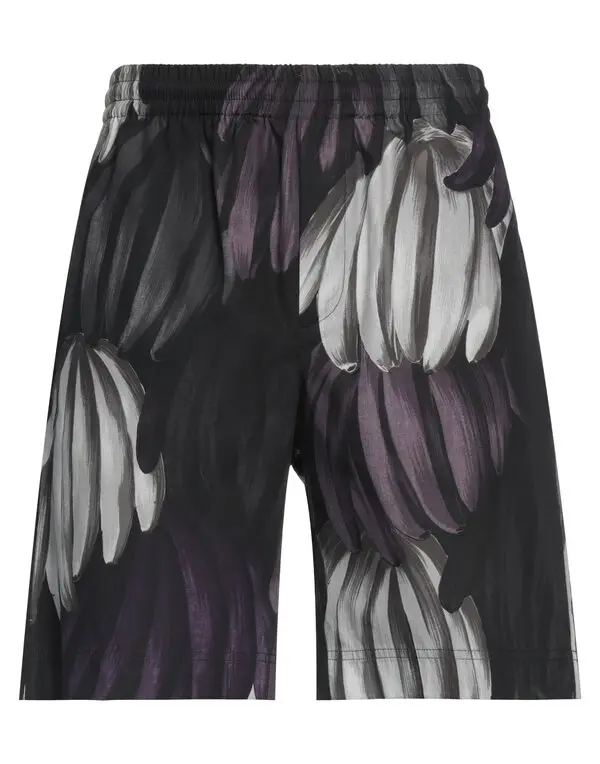 MSGM Cotton Bermuda Shorts With Floral Print