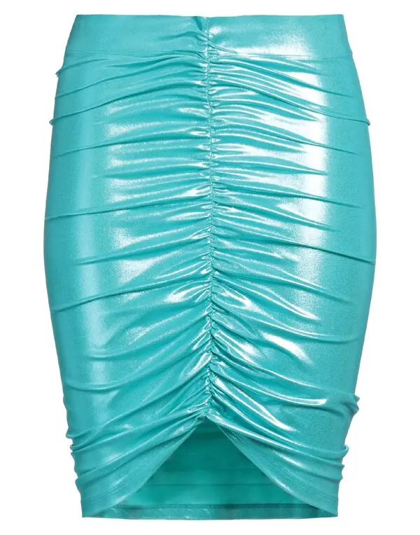 Andamane Metallic Pencil Midi Skirt - Blue